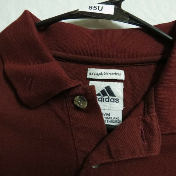 adidas | Shirts | Sz M Maroon Adidas Men 0 Cotton 85u Polo Shirt | Poshmark